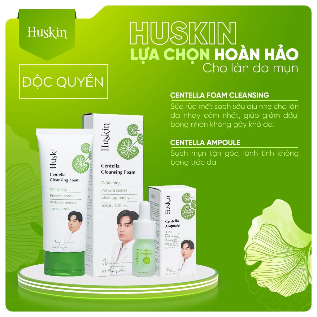 Combo sữa rửa mặt và serum tinh chất giảm mụn rau má giúp mờ thâm sạm giảm mụn ngăn mụn quay trở ...