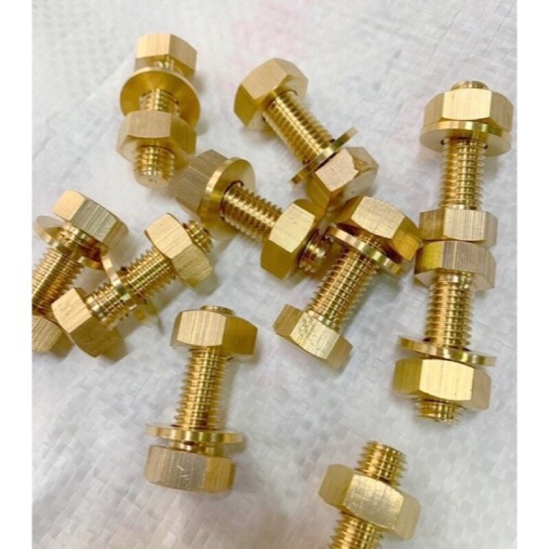 Bulong Đồng M12, Dài 3cm (KÈM ĐAI ỐC VÀ LONG ĐỀN) | Shopee Việt Nam