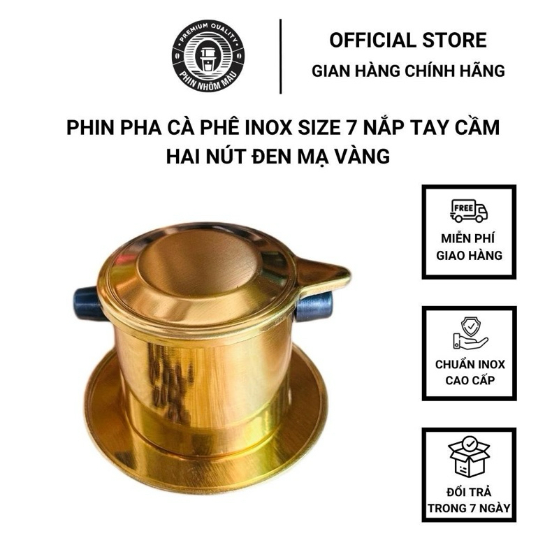 Phin Pha Cà Phê Inox Size 7 Pha 25gr Hai Nút Đen Mạ Vàng Cao Cấp - Phin Nhôm Màu | Shopee Việt Nam