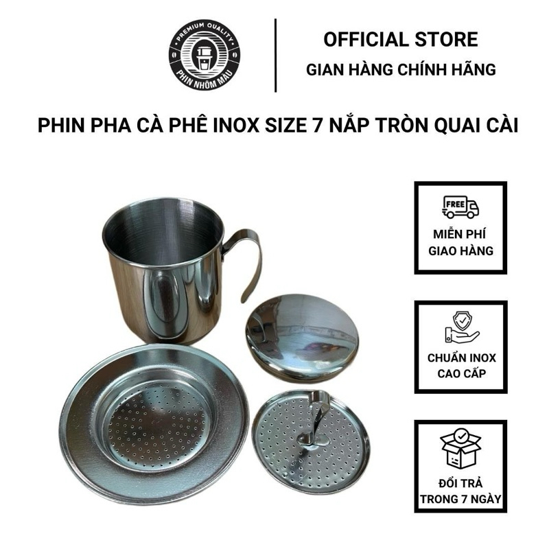 Phin Pha Cà Phê Inox Size 7 Pha 25gr Nắp Tròn Cao Cấp - Phin Nhôm Màu | Shopee Việt Nam