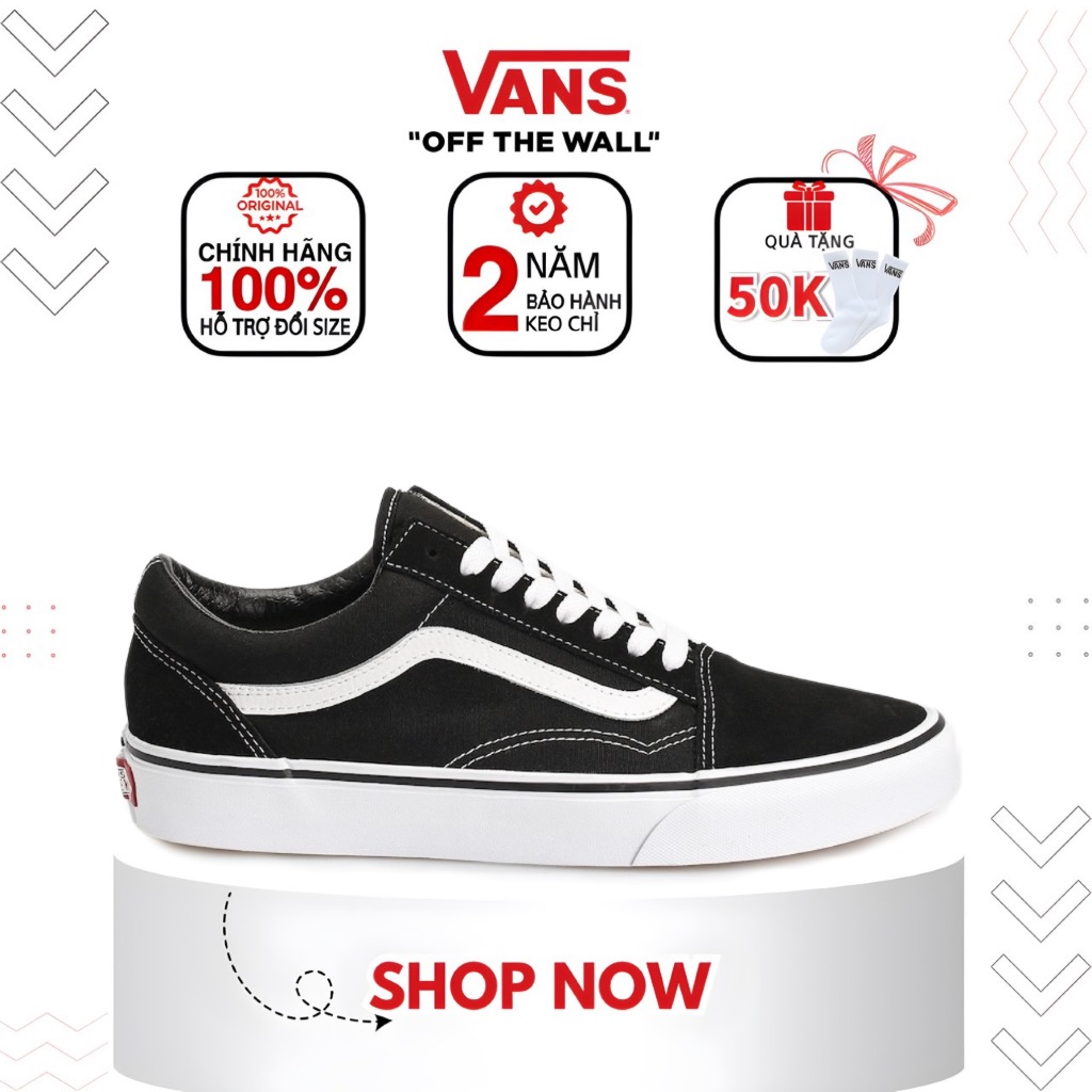 Vans old skool classic đen trắng nam nữ, giày vans classic real full ...