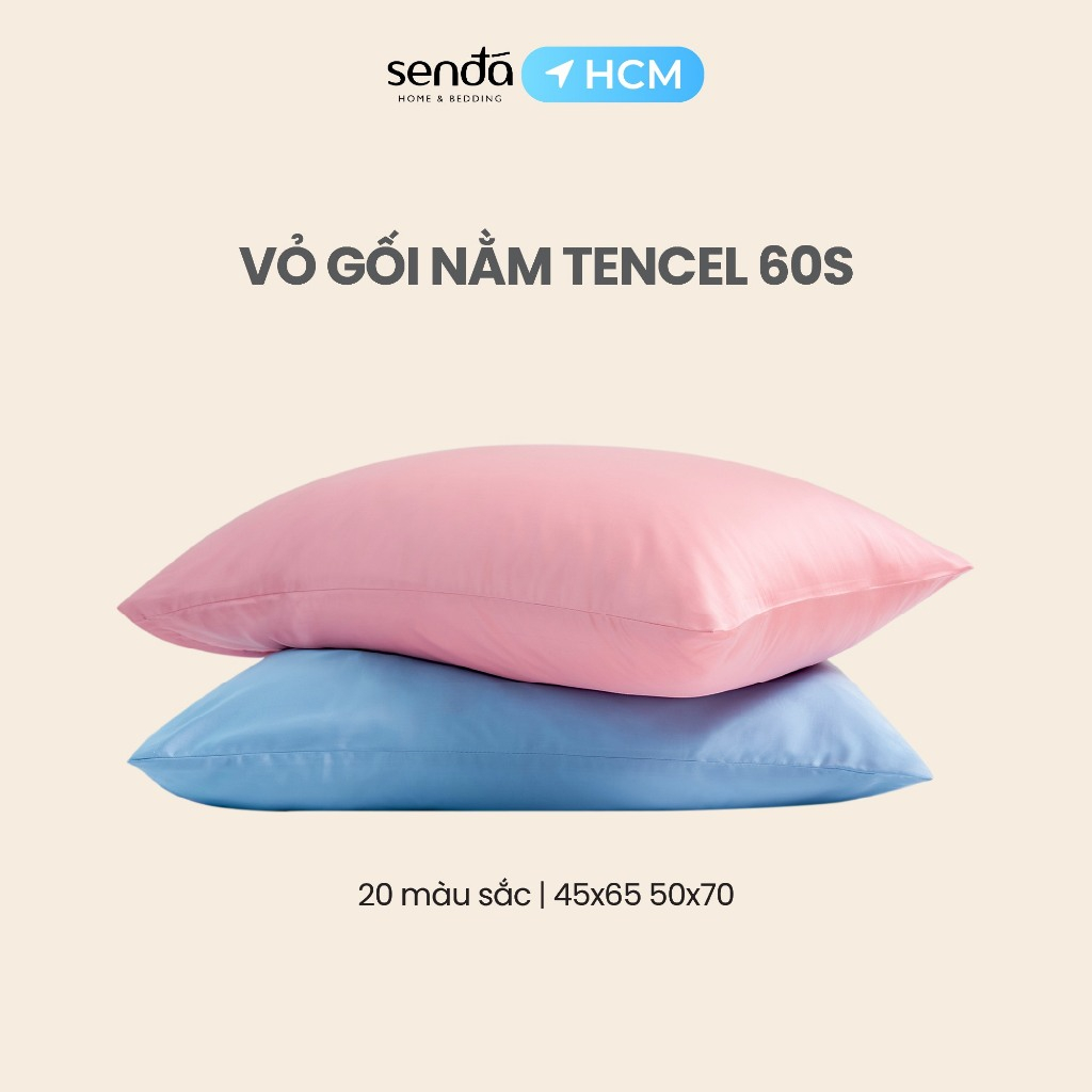 Vỏ gối Lụa Tencel 50x70 45x65 cm Sen Đá Bedding cao cấp trơn màu, áo ...