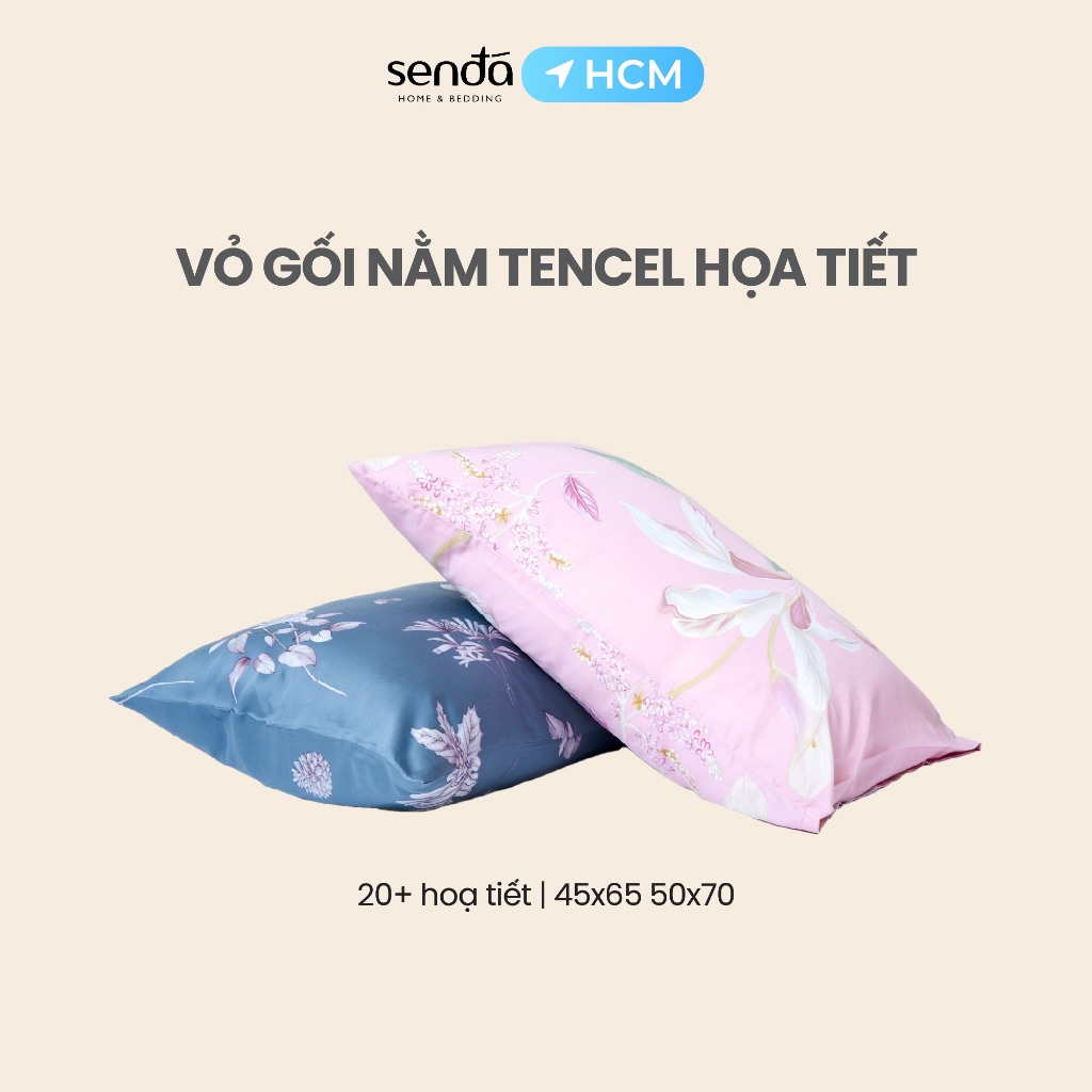 Vỏ gối Lụa Tencel 50x70 45x65 cm Sen Đá Bedding cao cấp họa tiết, áo ...