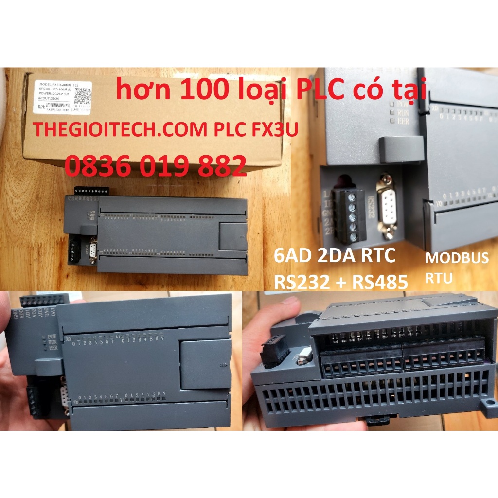 Bộ lập trình PLC Mitsubishi LK3U FX3U 32MT 32MR 48MT 48MR, 6AD 2DA ...