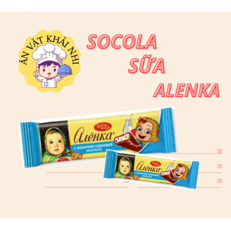 Thanh socola sữa Alenka nhân ngũ cốc 1 hộp 20 thanh 45g ,socola, kẹo ...