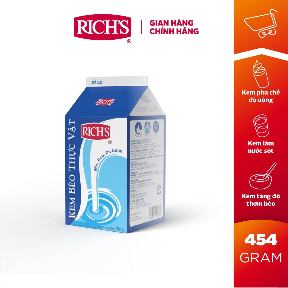 Rich Lùn Kem Béo Thực Vật Richs Hộp 454g 12307 Hỏa Tốc Nội Thành Đà Nẵng Shopee Việt Nam