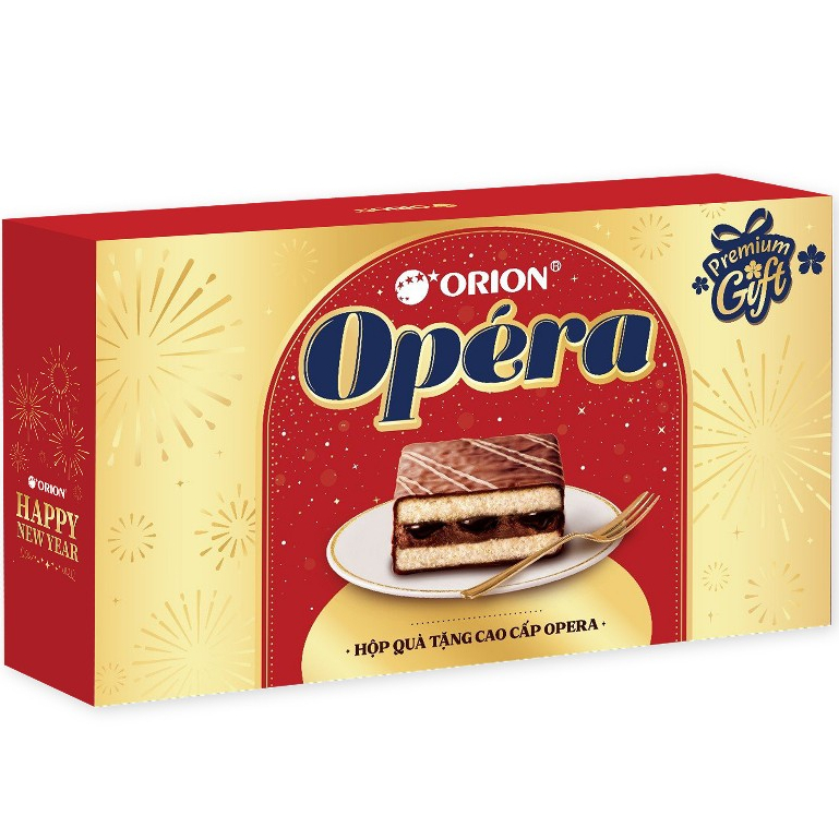 Hộp Quà Tặng Opéra Orion Bánh Bông Lan Vị Sô Cô La (Hộp 16 gói + túi ...