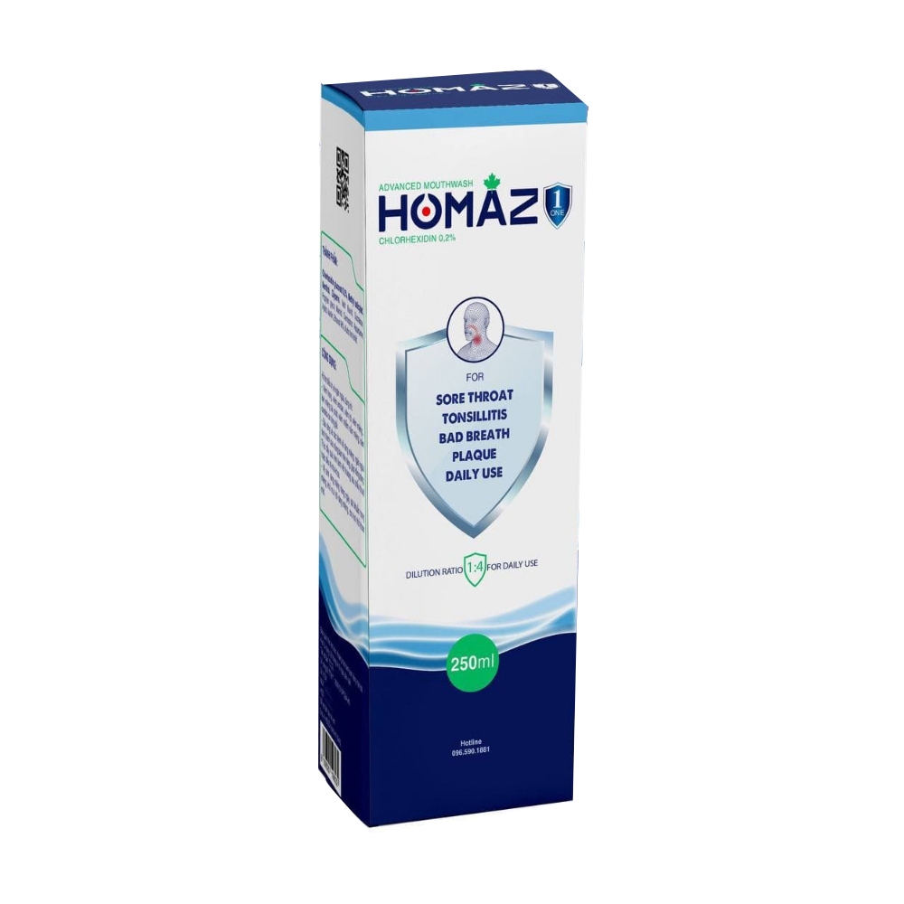 Nước Súc Miệng Homaz One Chlorhexidine 0,2% Giúp Sát Khuẩn Họng Miệng ...