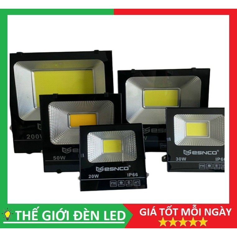 Đèn Pha led 5054 ESNCO 30W, 50W, 100W, 200W chíp LED chống nước IP66 ...