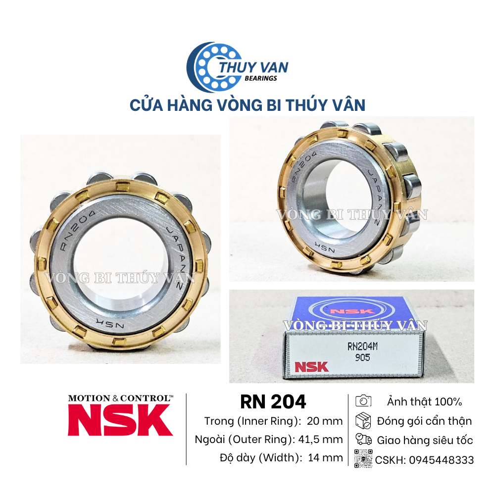 Vòng bi bạc đạn đũa lệch tâm, hộp số, mô tơ RN 203 204 205 206 207 208 209 210 hãng NSK | Shopee ...