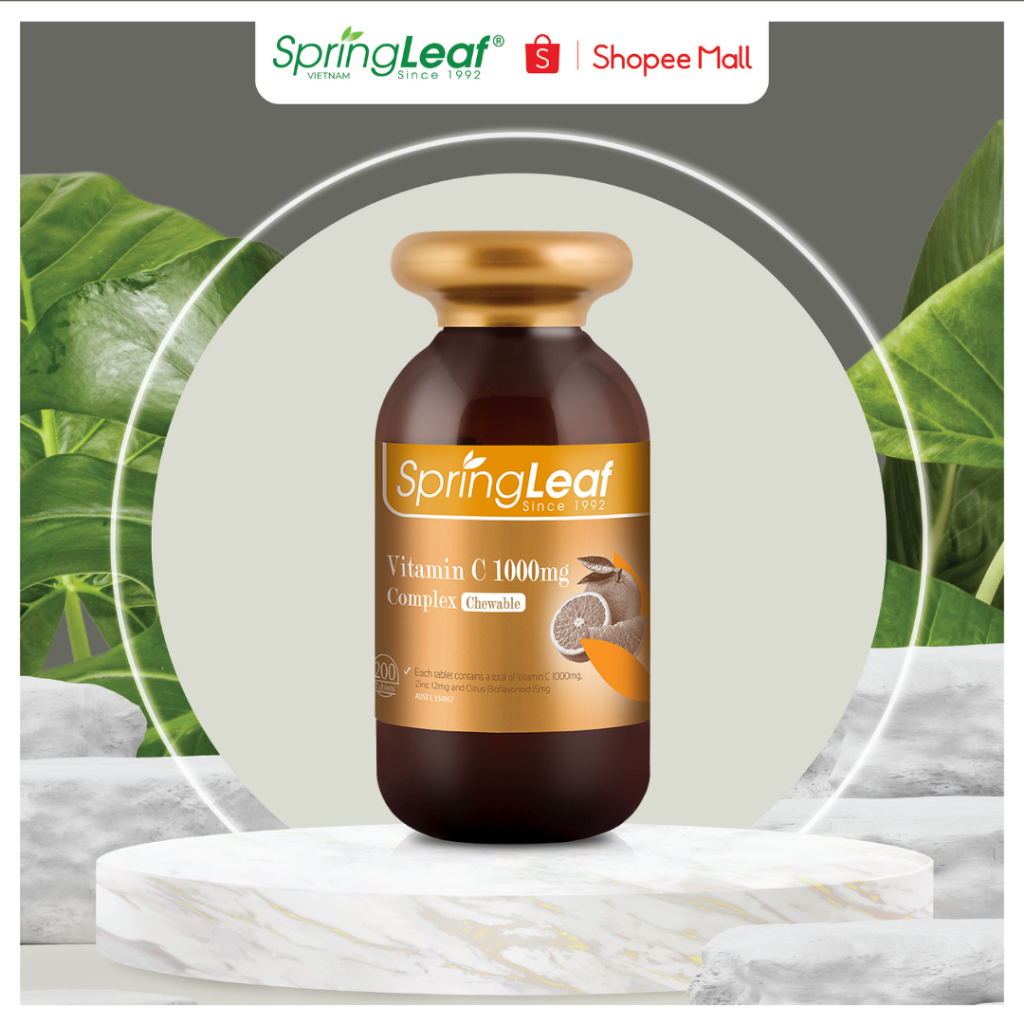 Viên nhai bổ sung Vitamin C Springleaf sáng da, mờ thâm, tăng cường đề kháng (200 viên) | Shopee ...
