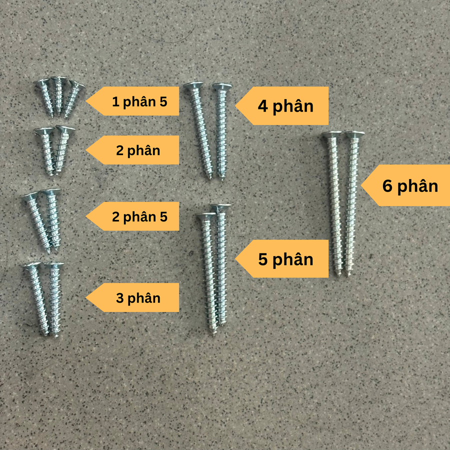 [Bịch nhỏ 10 con] Vít bắt tắc kê nhựa 1F5 2F 2F5 3F 4F 5F 6F 5li 6li | Shopee Việt Nam