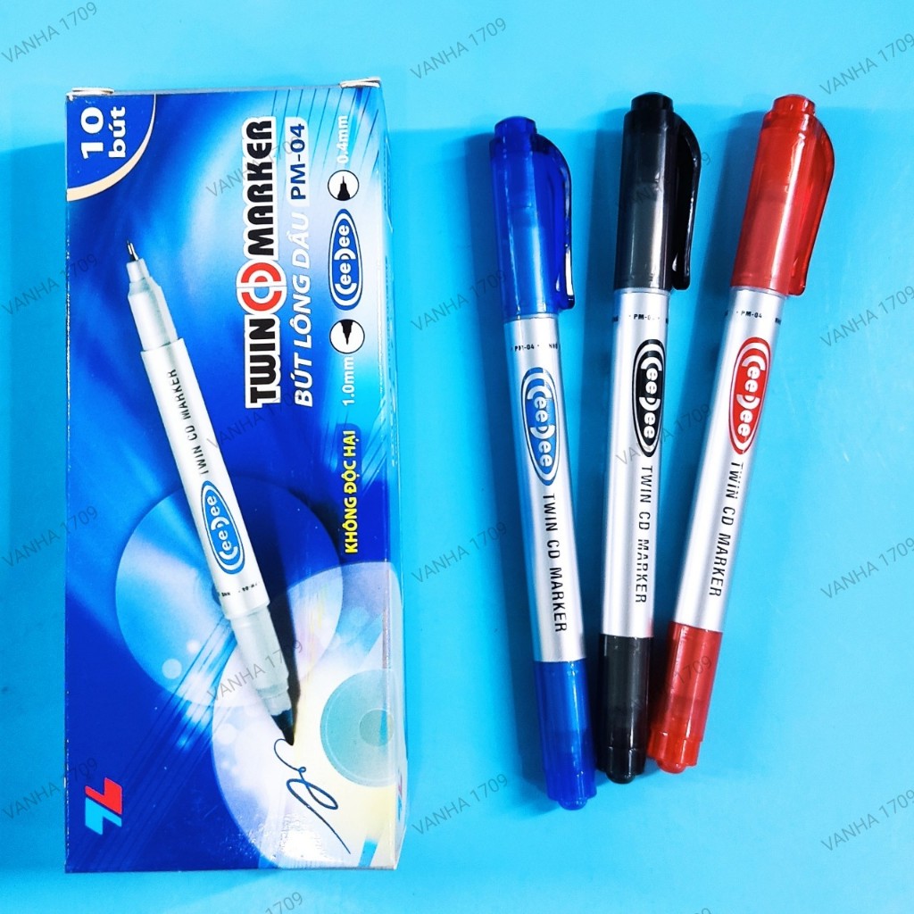 THIÊN LONG - PM04 Bút Lông Dầu, Bút Không Phai TWIN CD MAKER. | Shopee ...