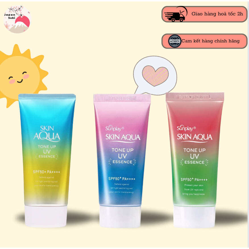 Kem chống nắng Nhật Bản Skin Aqua Tone up Essence nâng tone trắng sáng UV SPF 50+++ 80g | Shopee ...