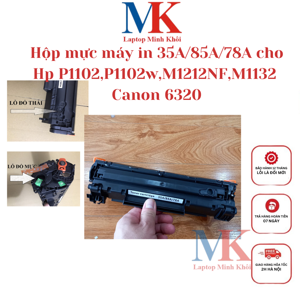Hộp mực 35A/85A/78A cho Hp P1102,P1102w,M1212NF,M1132 và Canon LBP-3018 ...