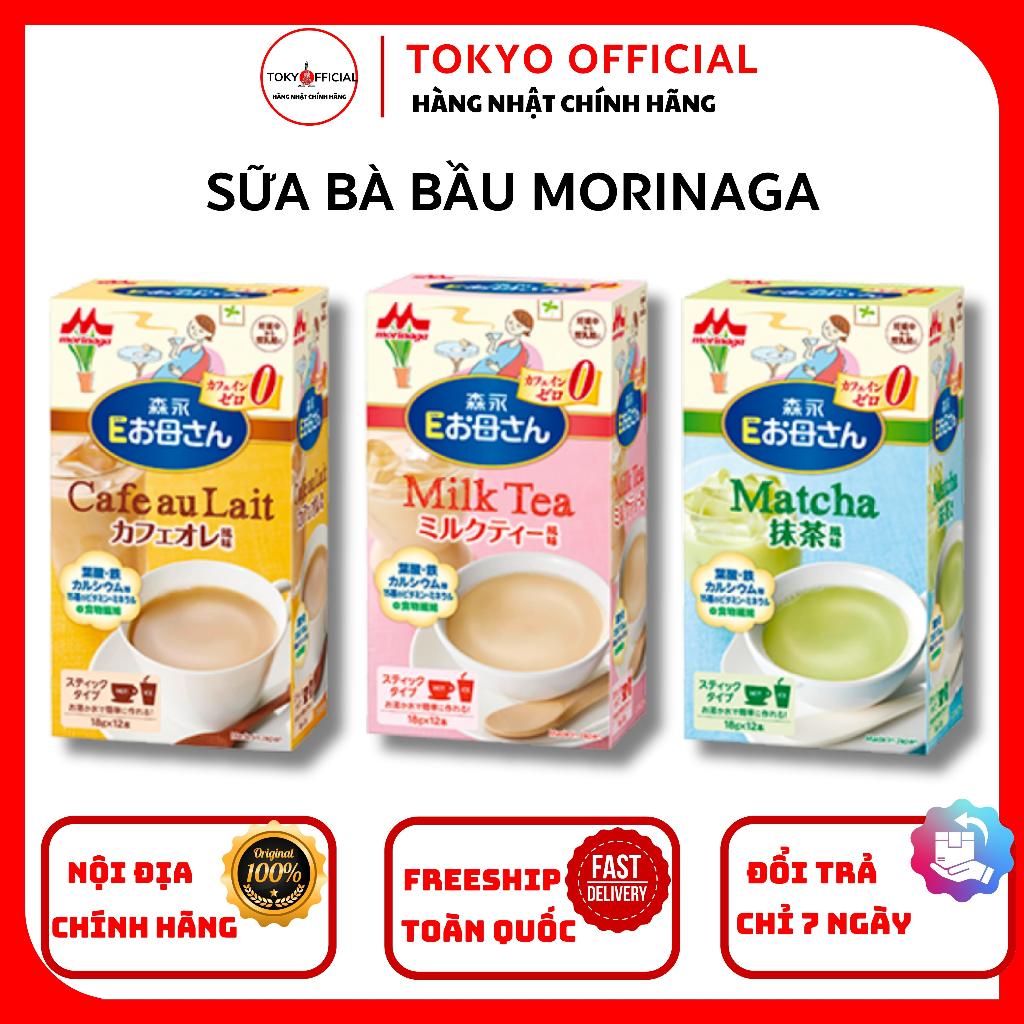 [DATE 12.2025] Sữa Bầu Morinaga Nội Địa Nhật Hộp 12 Gói Vị Matcha, Trà Sữa, Cafe 216g Bổ Sung ...