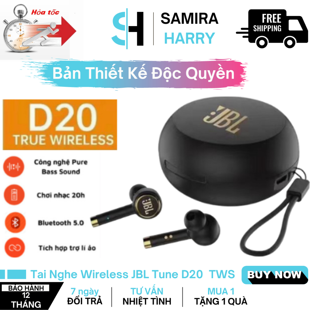 Tai Nghe Nhét Tai . Tai nghe Bluetooth True Wireless JBL Tune D20 Pro ...