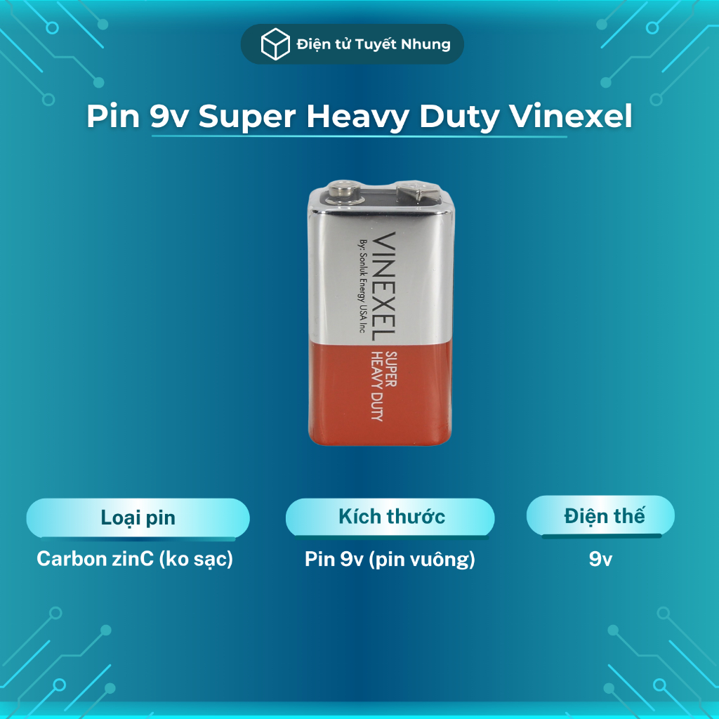 Pin 9v Super Heavy Duty Vinexel Chính Hãng USA - Pin Vuông Vỉ 1 Viên ...