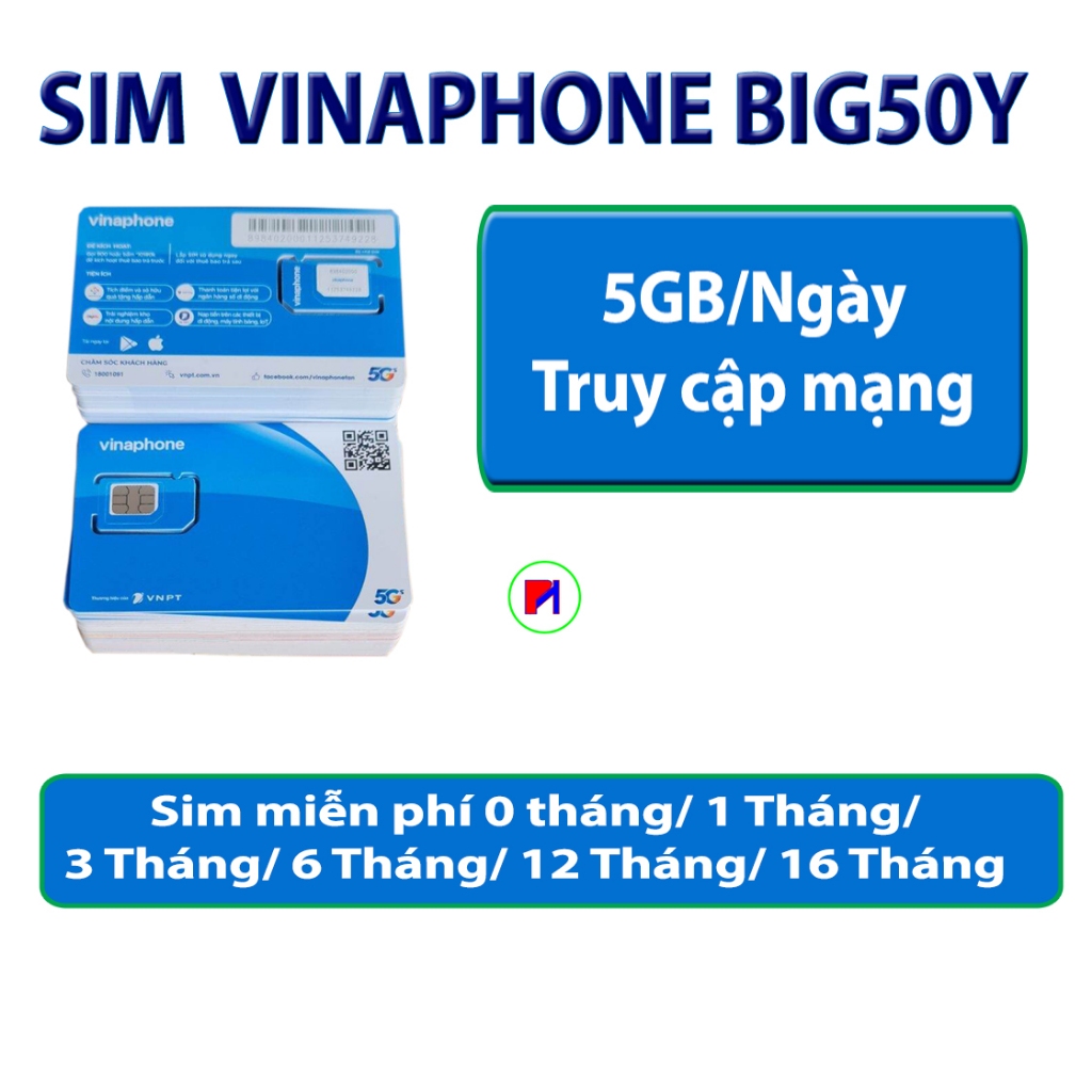 Sim 4G vinaphone BIG50Y 5Gb / ngày tốc độ cao - Sim vietnammobile siêu thánh sim king sim ...