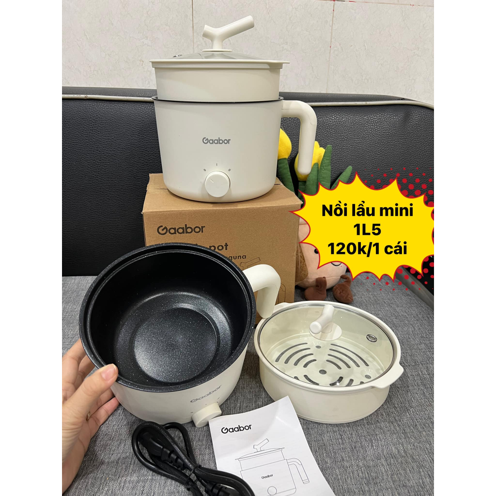 Nồi điện đa năng dung tích 1,5L GAABOR GR-N15A phủ lớp chống dính, công ...