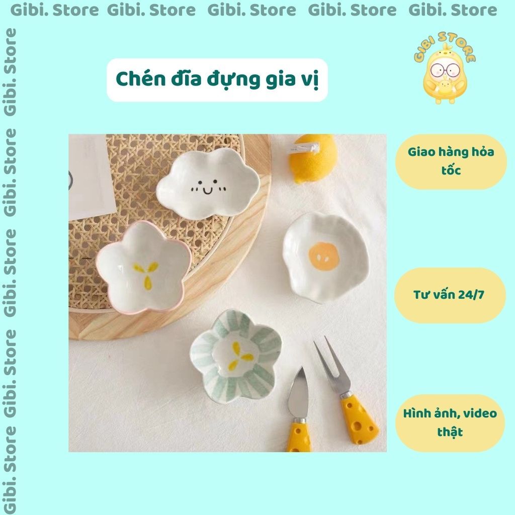Chén đĩa đựng gia vị nước chấm GIBI STORE phong cách Nhật Bản kiểu dáng ...