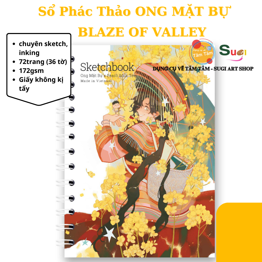 [ TÂM TÂM ] Sổ Vẽ Ong Mặt Bự - Blaze Of Valley - Sổ Vẽ Không Kị Tẩy ...