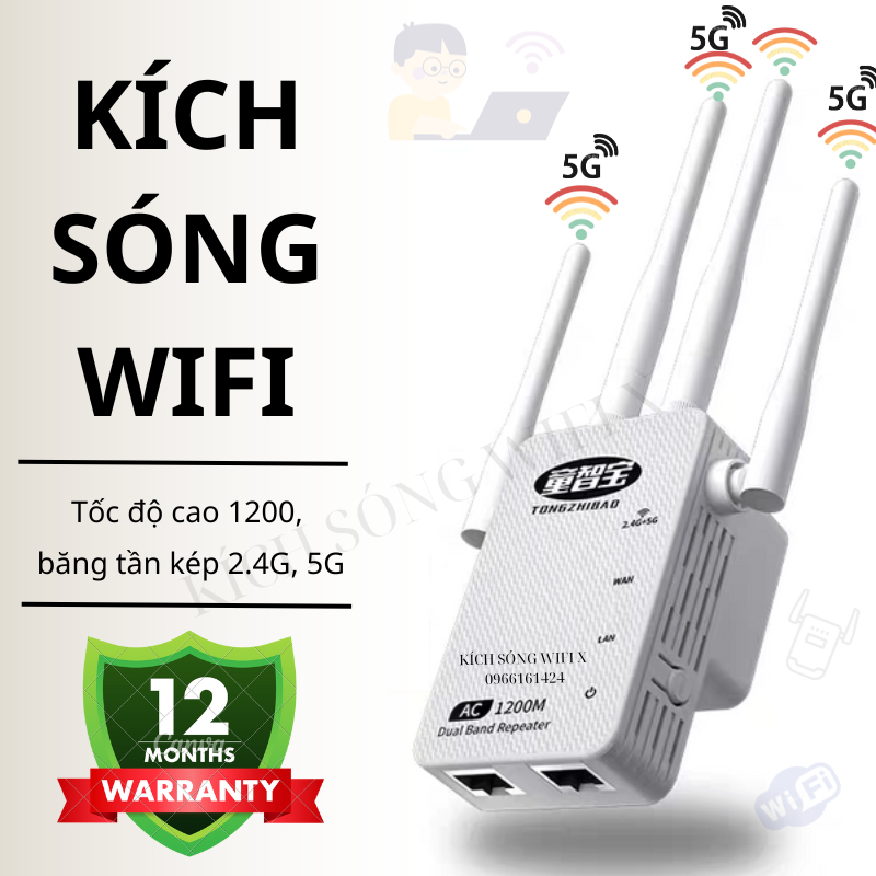 Kích sóng wifi 5G tốc độ 1200Mbs, cực nhanh, cực khỏe. Hút sóng wifi ...