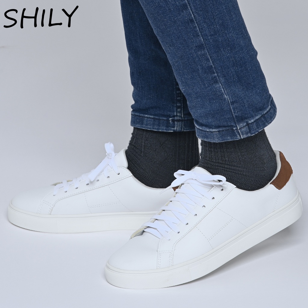 Giày Sneaker Da Nam Shily N01 phối màu trắng và màu nâu,màu xám ...