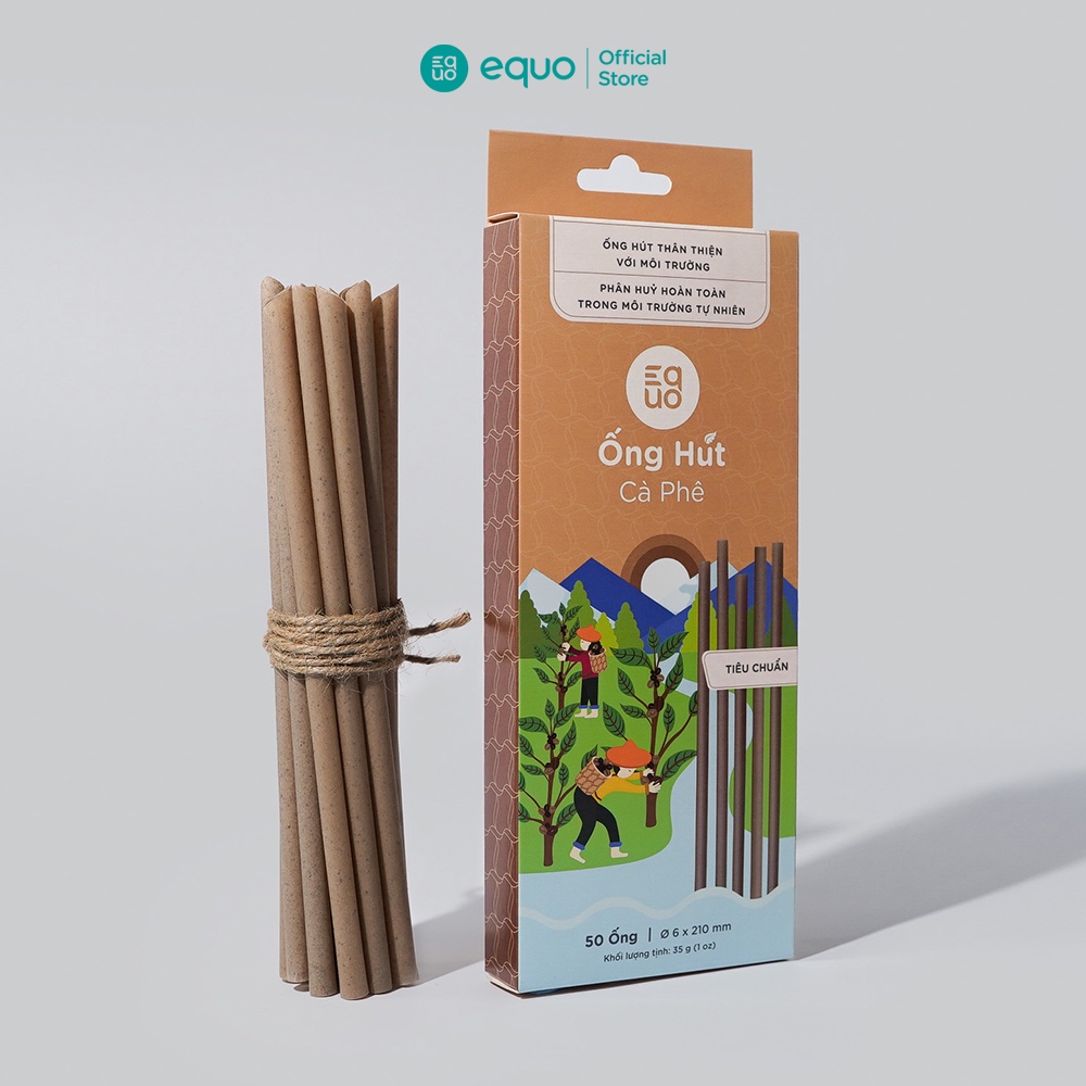 Ống hút cà phê EQUO không tan trong nước hộp 50 ống size tiêu chuẩn ...