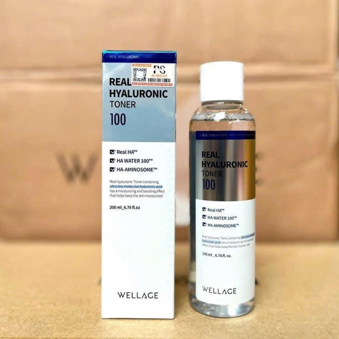 Nước Hoa Hồng Cấp Ẩm Real Hyaluronic Toner 100 Wellage 200ml | Shopee ...