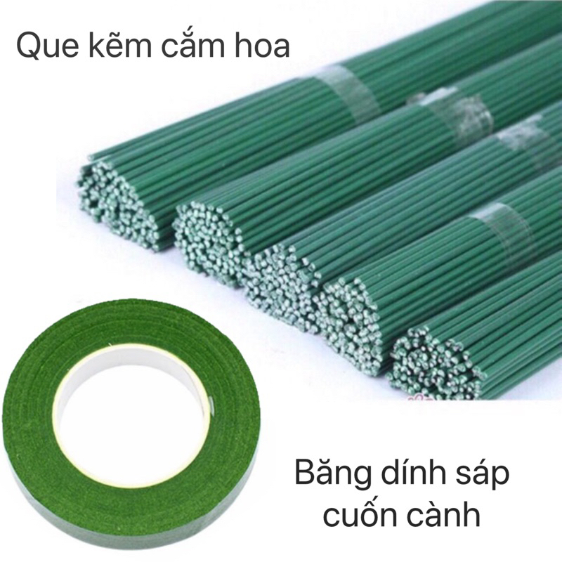 100 dây kẽm làm hoa handmade dài 40cm cành kẽm cắm hoa giả bọc nhựa hoa ...
