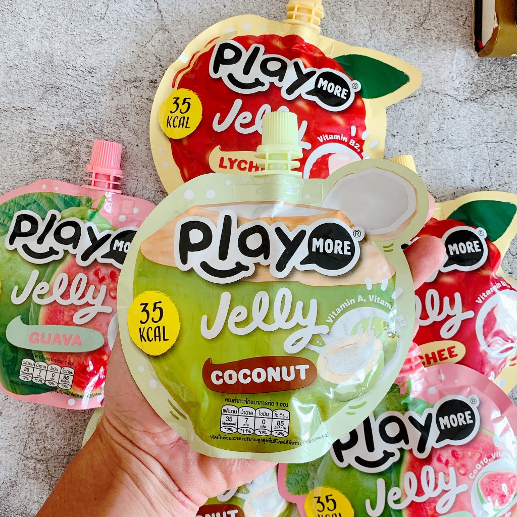 Thạch trái cây Playmore Túi 150g - Với 3 hương vị: Vải + Ổi + Dừa - Bổ ...