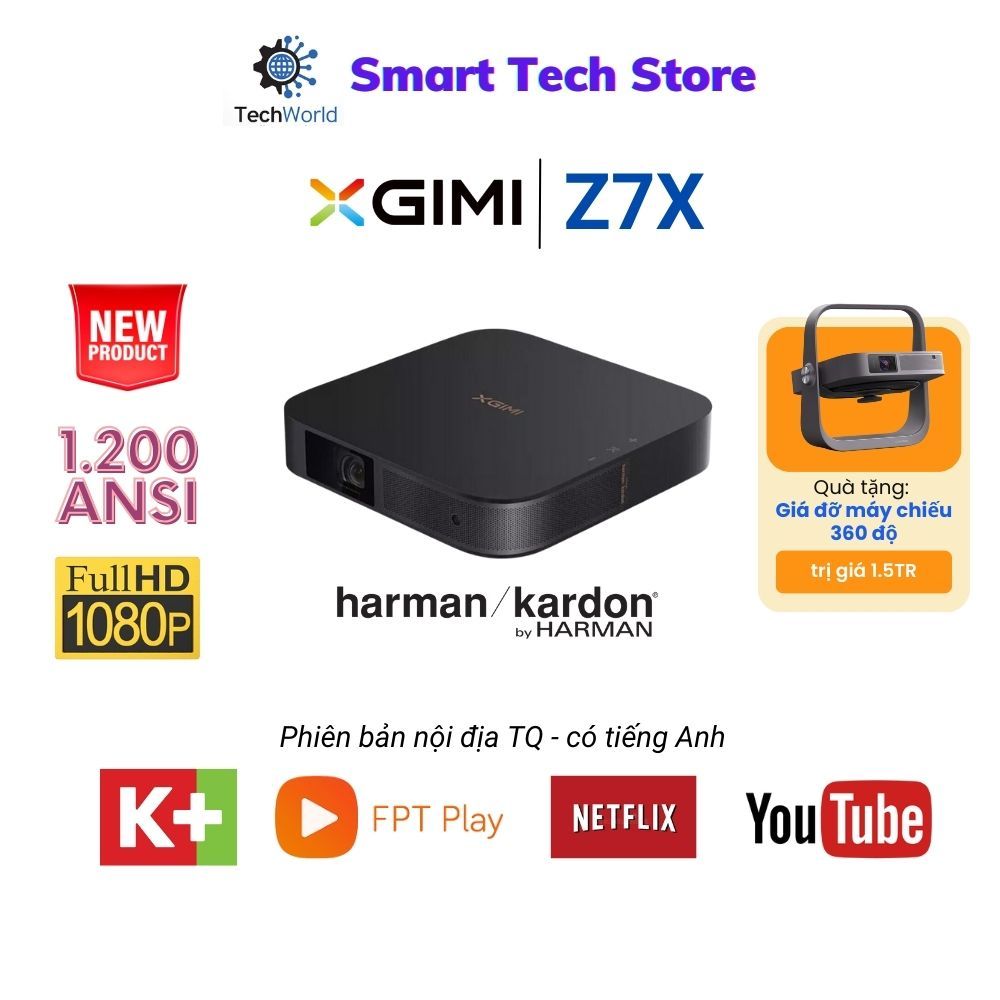 Máy chiếu thông minh XGIMI Z7x | FHD | 1100 ansi | 2GB + 16GB | Android (menu English) | Shopee ...