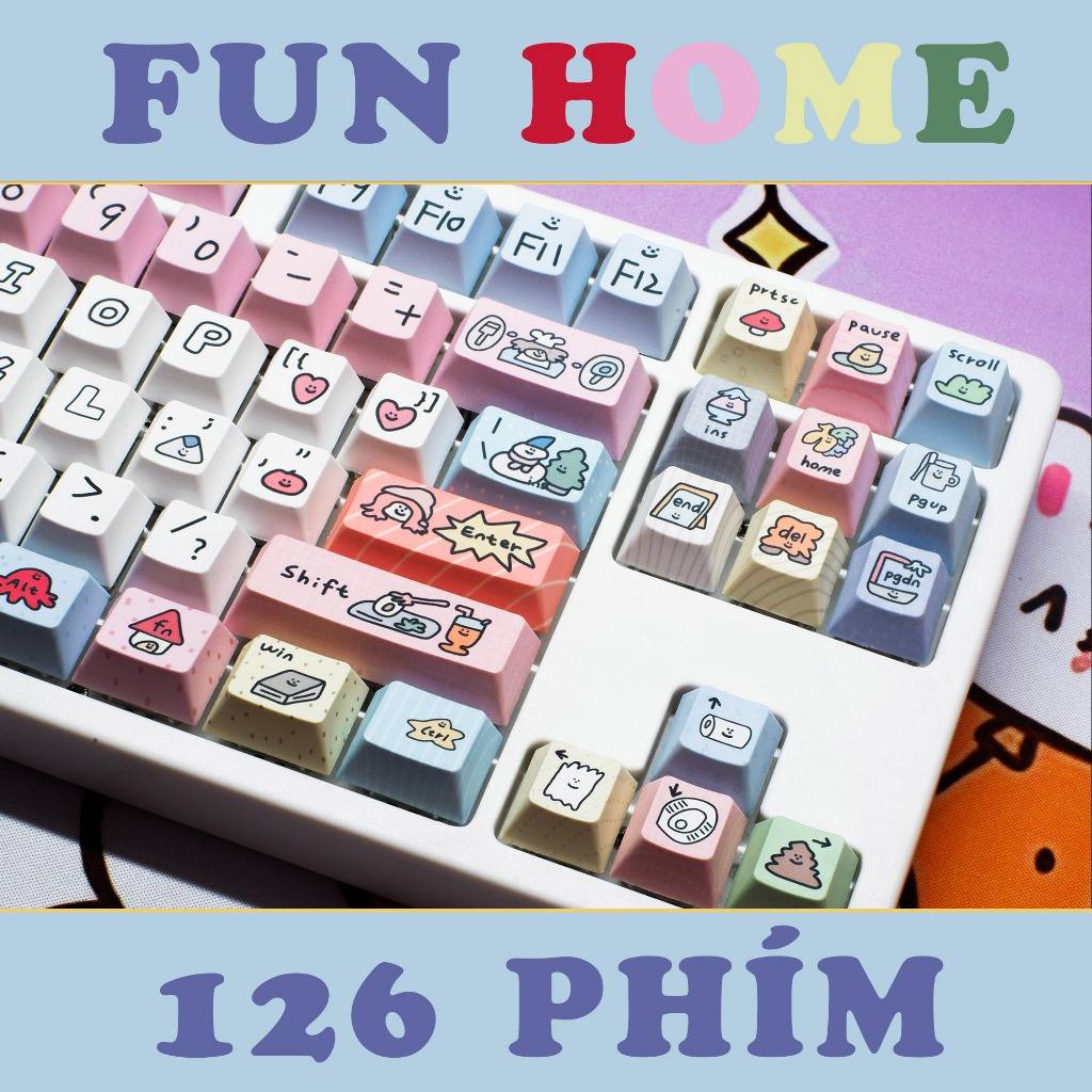 Keycap Cho Bàn Phím Cơ Fun Home Cherry Profie 126 Phím | EZPC | Shopee ...