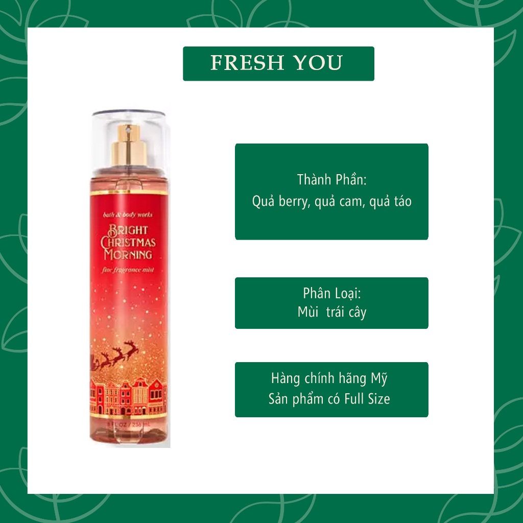 Bright Christmas Morning - Xịt thơm toàn thân body mist khác Bath ...