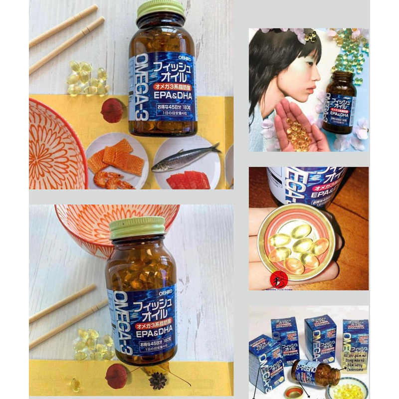 Viên uống dầu cá Omega 3 Orihiro 180v Nhật Bản | Shopee Việt Nam