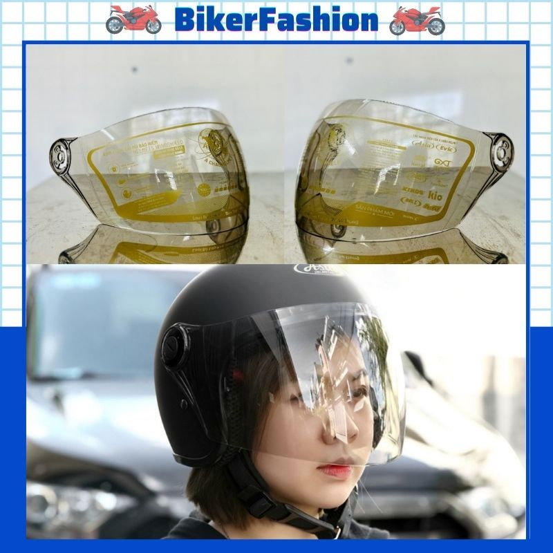 Kính Thay Thế Cho Mũ Bảo Hiểm 3/4 Royal M124K - GRO 818,Rona R8 -Asia ...
