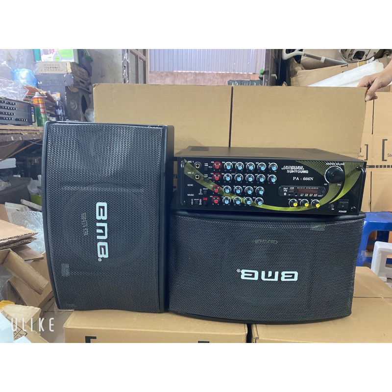 Bộ karaoke gồm amply 12 sò AC sò to và đôi loa bass 25 từ kép có ...