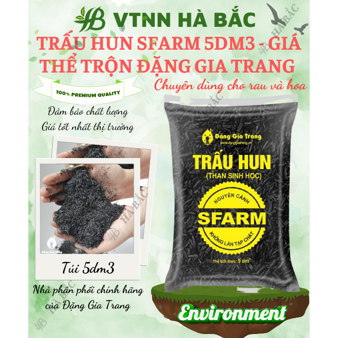 Trấu Hun SFARM 5dm3 Đặng Gia Trang - Giá Thể Trộn Đất Không Lẫn Tạp Chất | Shopee Việt Nam