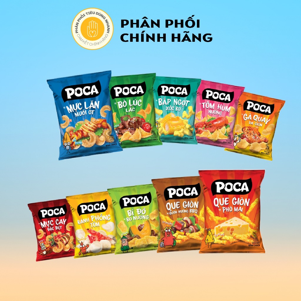 Bịch 10 Gói Bánh Snack Poca 32g | Shopee Việt Nam