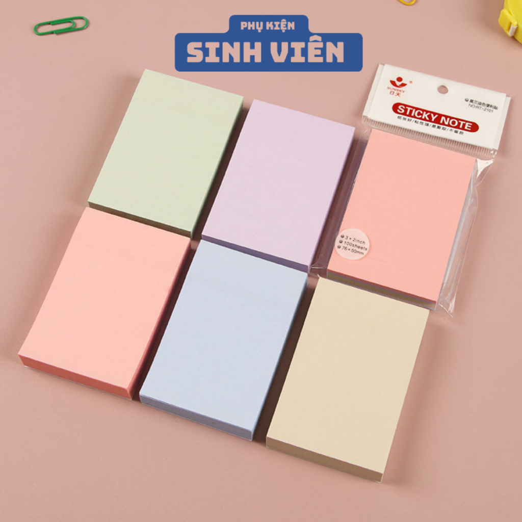 Set 100 Tờ Giấy Ghi Chú, Giấy Note Nhiều Màu Sắc Có Keo Dán Tiện Lợi ...