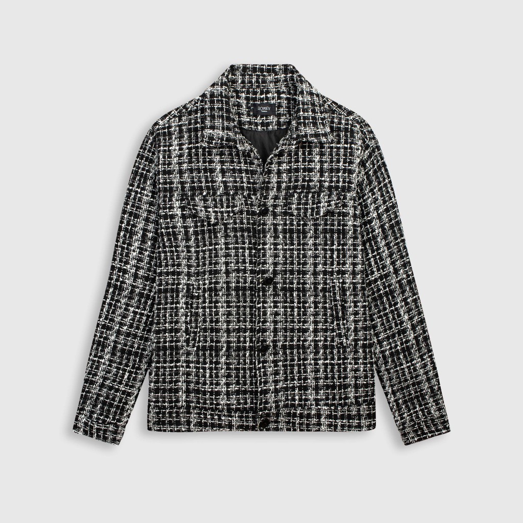 Áo khoác dạ ROWAY chất liệu dạ tweed nhập khẩu cao cấp | Dạ sọc đen ...