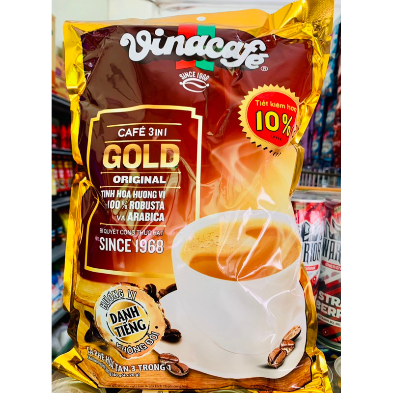 Cà phê sữa Vinacafe 3 in 1 Gold Original 800g (40 gói x 20g) | Shopee Việt Nam