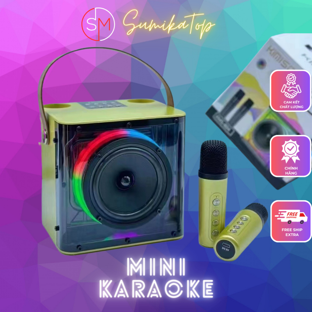 Loa Karaoke Mini, Loa Bluetooth Karaoke Mini KIMISO KMS-804 Kèm 2 Micro ...