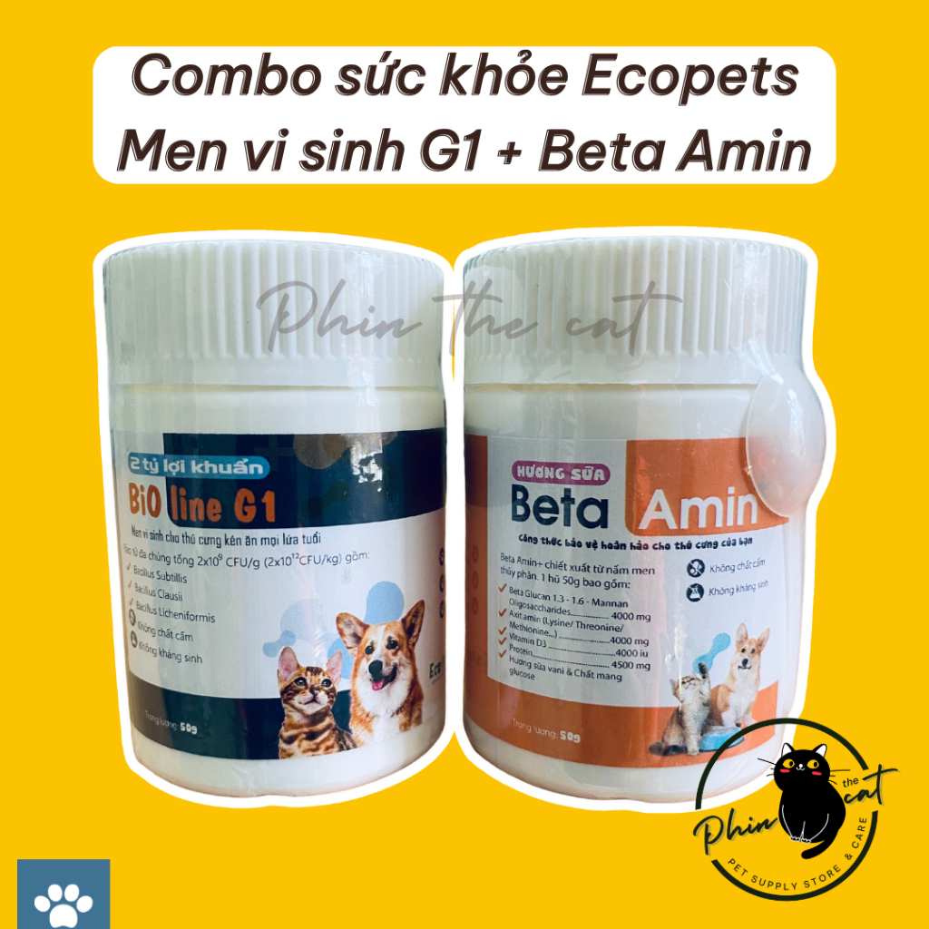 Beta Amin, Men vi sinh Bioline G1 cho mèo - Tăng đề kháng, giảm biếng ...