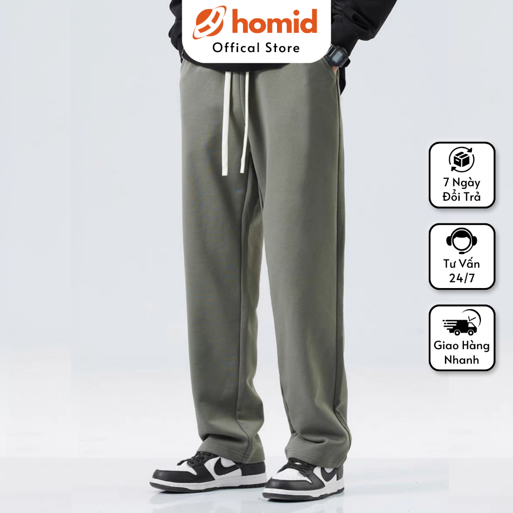 Quần Nỉ Bông Trơn Homid Dáng Suông Unisex Dày Dặn Cao Cấp | Shopee Việt Nam