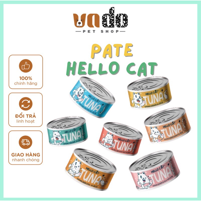 [Lon 160gr] Pate Hello Cat Cho Mèo Mọi Lứa Tuổi 7 Vị - Hello Cat Tuna 160g | Shopee Việt Nam