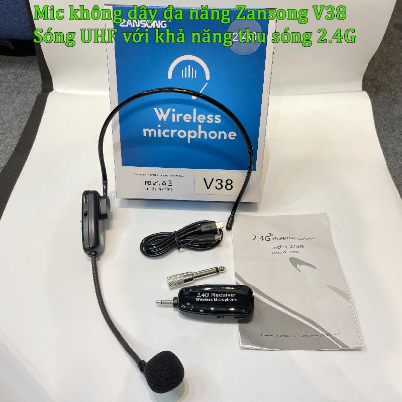 Micro trợ giảng không dây Zansong V38 kèm đầu thu dành cho Mixer ...