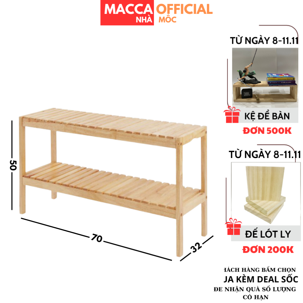 Kệ Giày Gỗ Thông MACCA OFFICIAL, Kệ Để Giày Dép Tiện Dụng Lắp Ráp Đơn ...