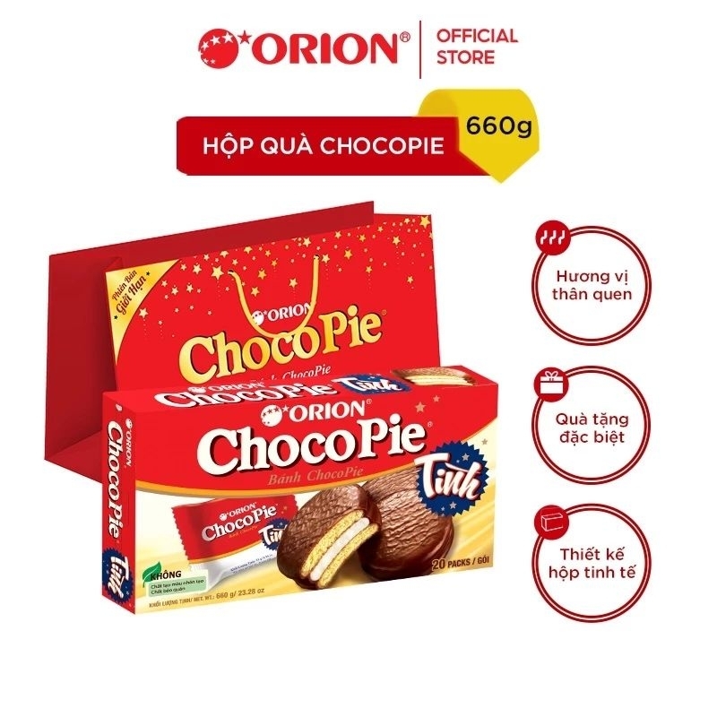 Bánh Choco-Pie Orion hộp 20 bánh 660g( kèm túi xách) | Shopee Việt Nam